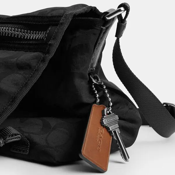 COACH Lane Messenger Bag In Signature Nylon - Black