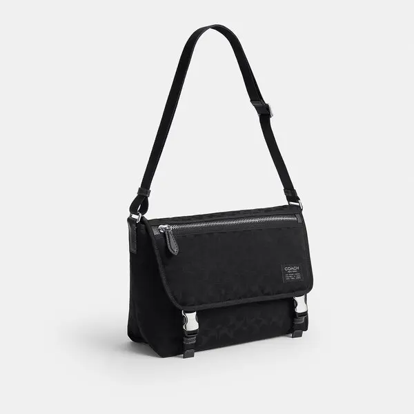 COACH Lane Messenger In Signature Nylon - Black