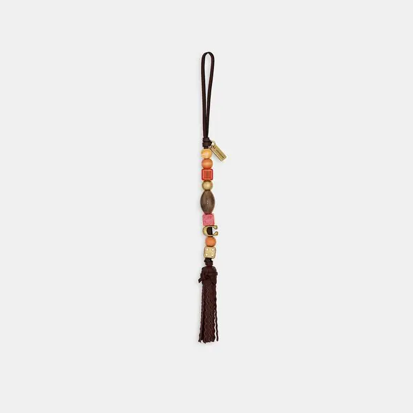 COACH Beaded Tassel Bag Charm - Brass/multi