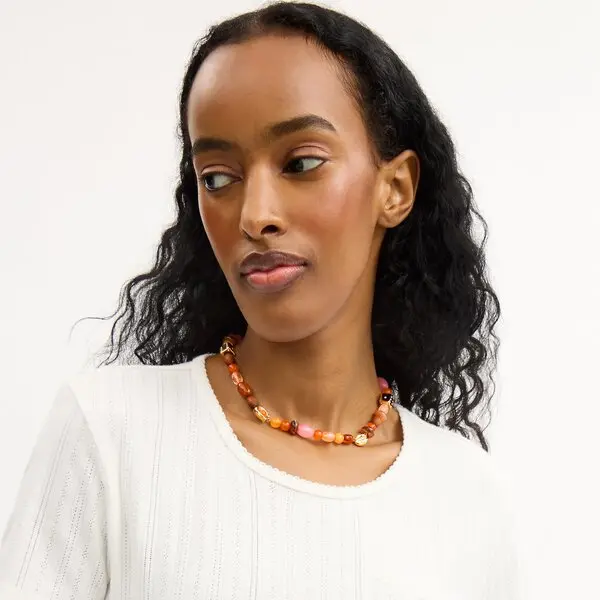 COACH Beaded Choker Necklace With Sculpted C And Dice Accents