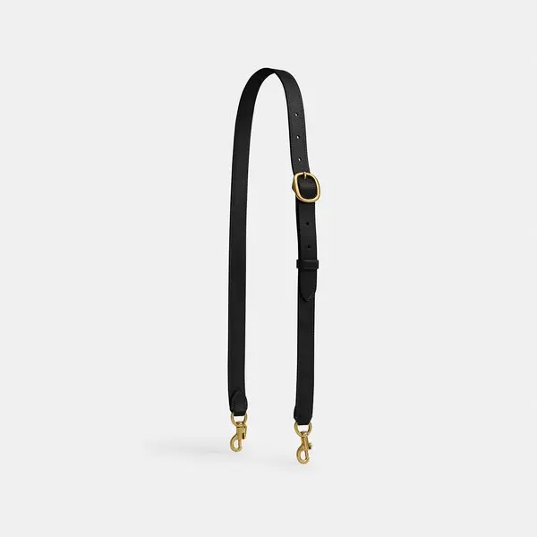 COACH Adjustable Crossbody Strap In Glovetanned Leather - Brass/black