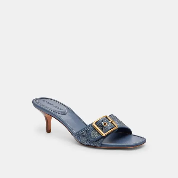 COACH Margot Embellished Crystal Signature Sandal - Denim