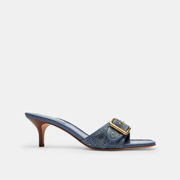 COACH Margot Embellished Crystal Signature Sandal - Denim
