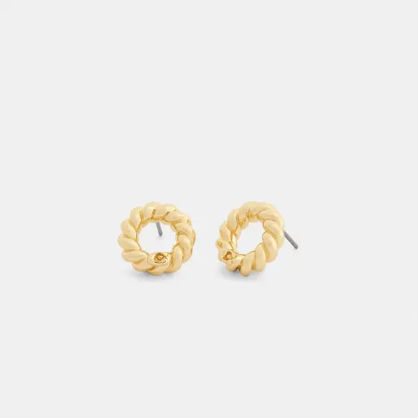 COACH Signature Circle Stud Earrings - Gold