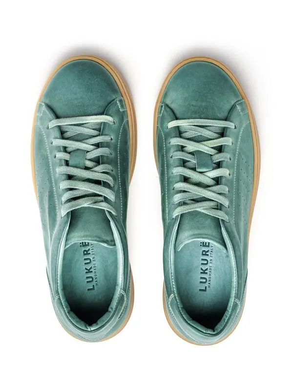 Lukure Italian Buffalo Leather Lace-up Sneakers