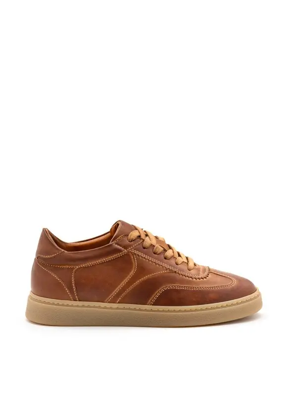 Lukure Italian Buffalo Leather Lace-up Sneakers