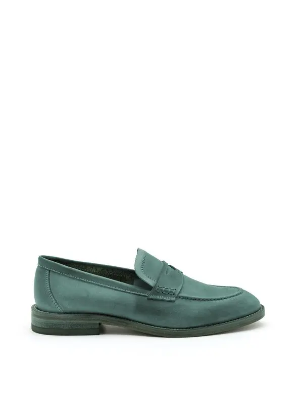 Lukure Mina Hand-dip Dyed Leather Loafers - Mint