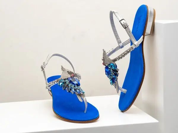 Lukure Rimini Flat Crystal Embellished Sandals