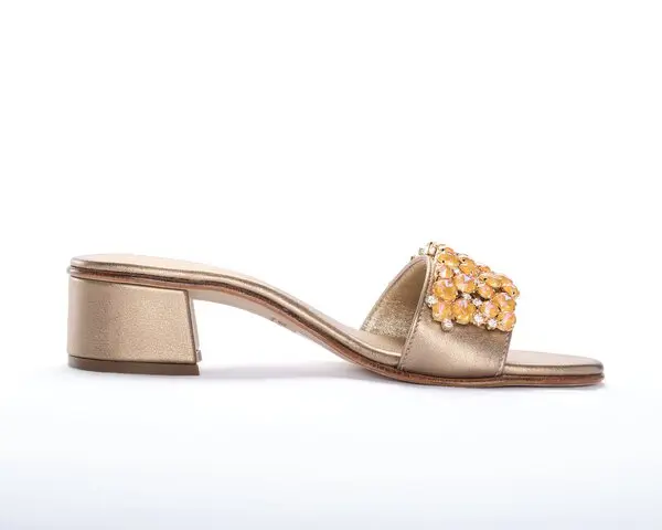 Lukure Crystal Embellished Leather Slippers