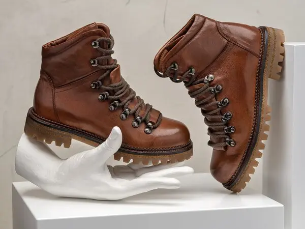Lukure Hand-painted Kangaroo Leather Winter Boots - Whiskey