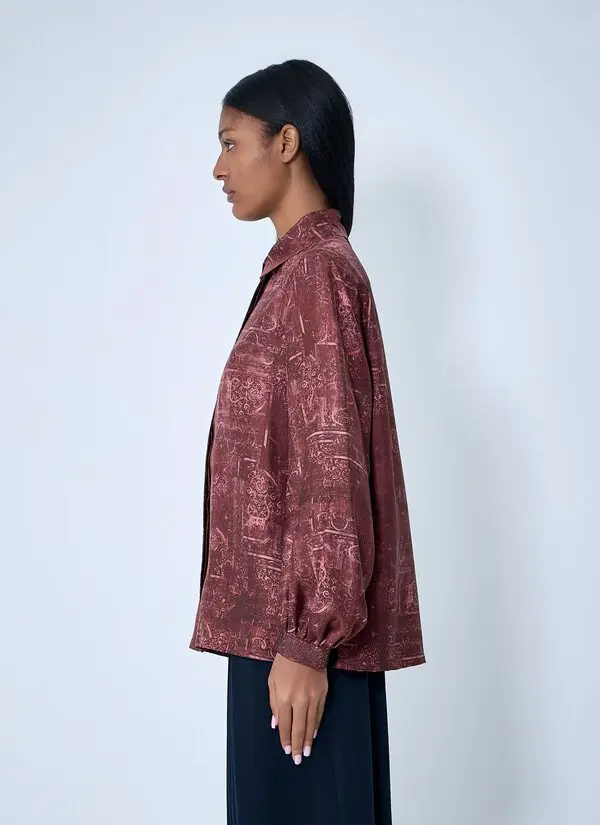 Max Mara Silk Printed Button-down Shirt