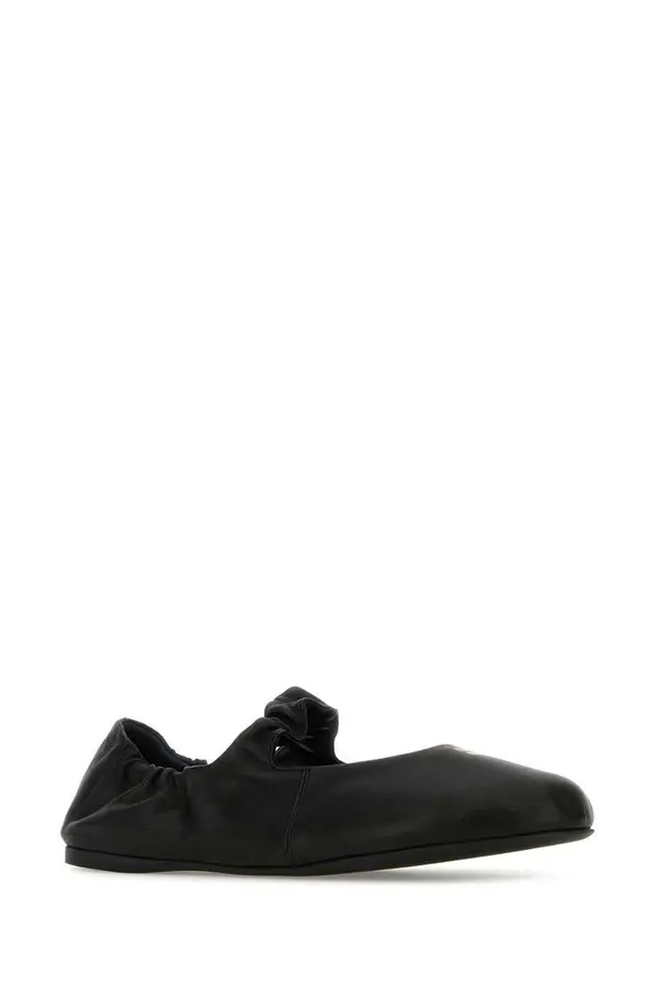 Miu Miu Nappa Leather Ballerinas - Black