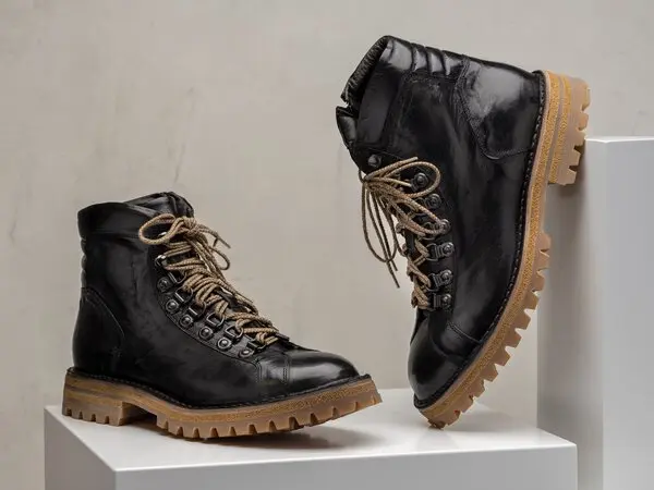 Lukure Hemsedal Kangaroo Leather Lace-up Boots - Black