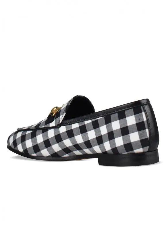 Gucci Checked Fabric Loafers With Gold-tone Horsebit Detail - Black