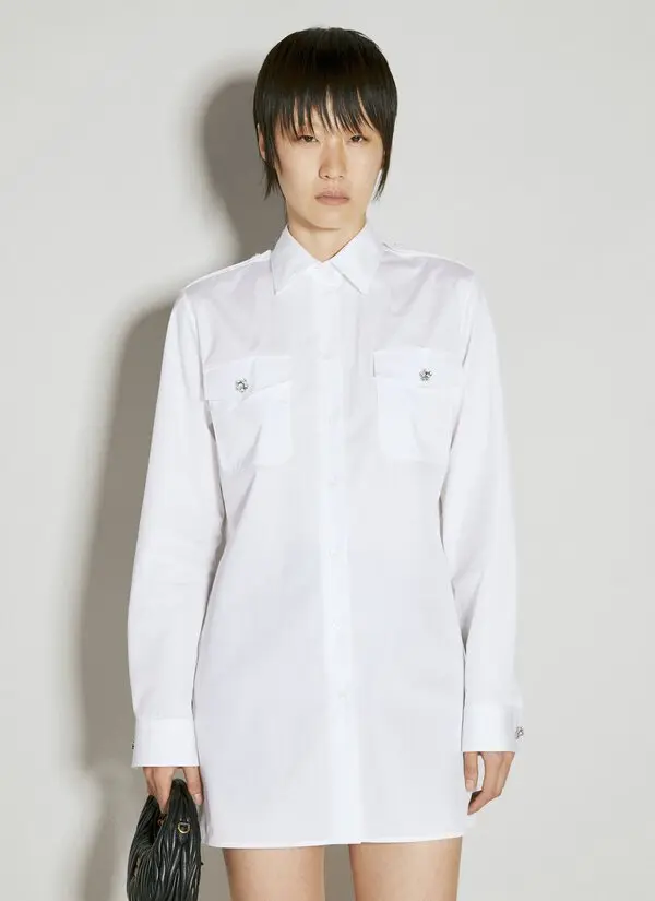 Prada Classic Shirt With Embellished Buttons - White