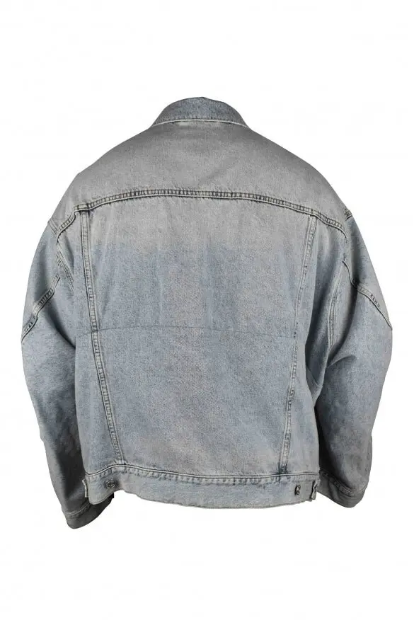 Balenciaga Embroidered Logo Denim Jacket