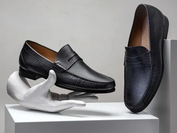 Lukure Hampton Loafer In Deerskin - Navy