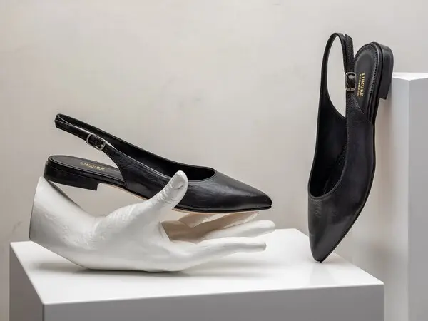 Lukure Colette Flat Slingback Shoes - Black