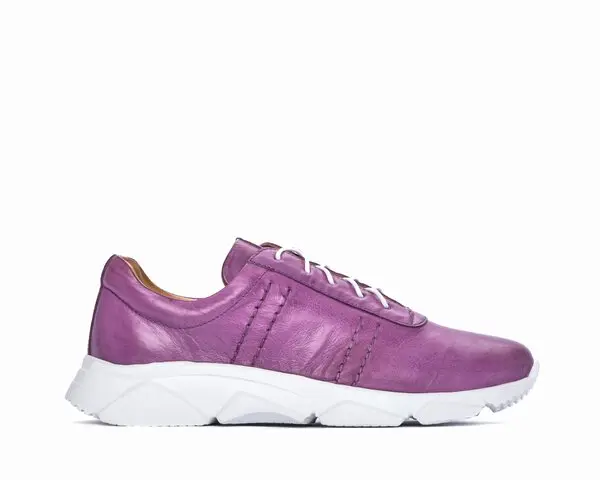 Lukure Flex Lace-up Leather Sneakers - Fuchsia