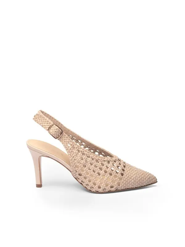 Lukure Sabine Slingback With Sculpted Heel And Perforated Leather