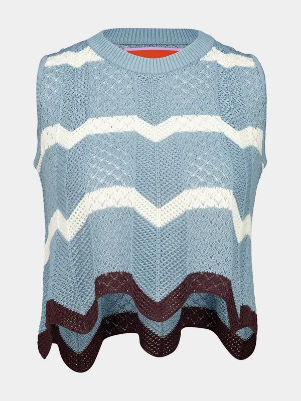 La DoubleJ Chevron Knit Color Block Top