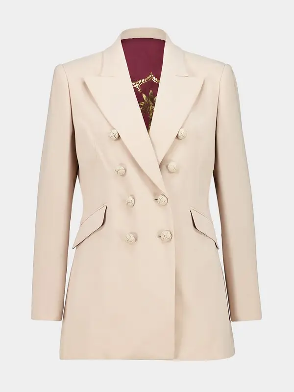 Johanna Ortiz Double-breasted Embroidered Jacket