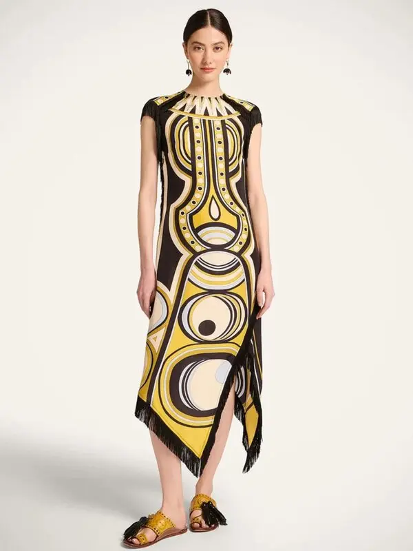 La DoubleJ Sanctuary Placée Silk Voile Dress - Gold