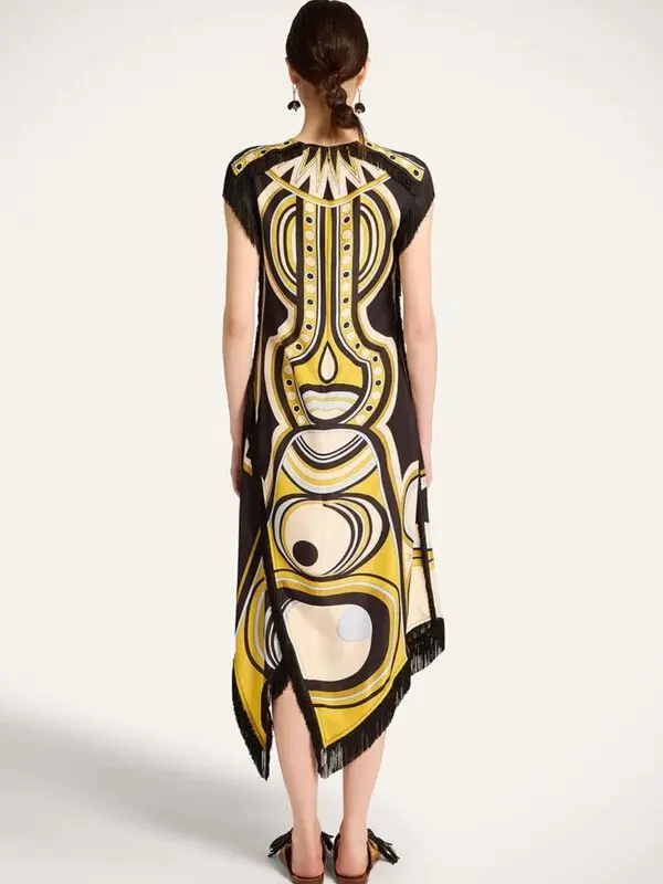 La DoubleJ Sanctuary Placée Silk Voile Dress - Gold