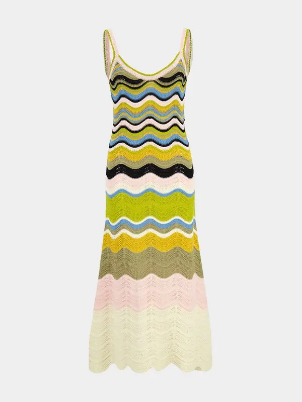La DoubleJ Chevron Knit Cotton Maxi Dress