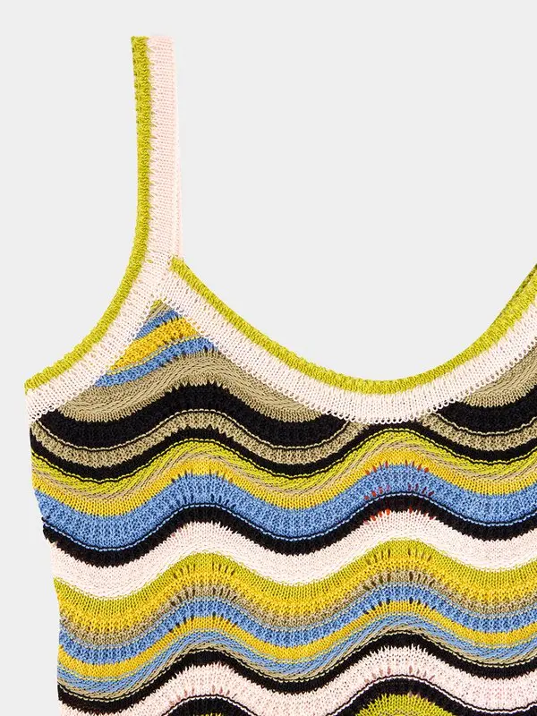 La DoubleJ Chevron Knit Cotton Maxi Dress