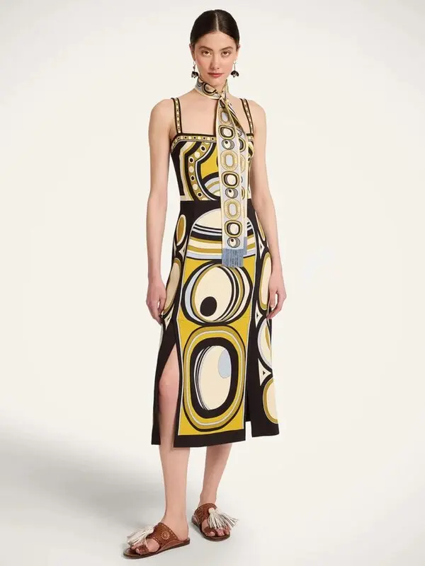 La DoubleJ Sanctuary Placée Satin Midi Dress - Multicolour