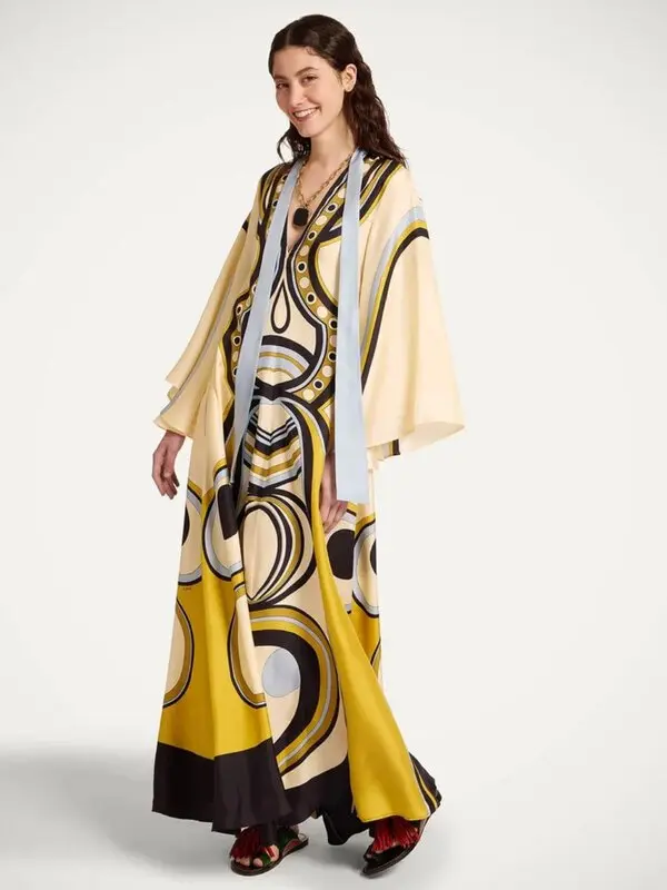 La DoubleJ Sanctuary Placée Silk Twill Maxi Dress - Multicolour