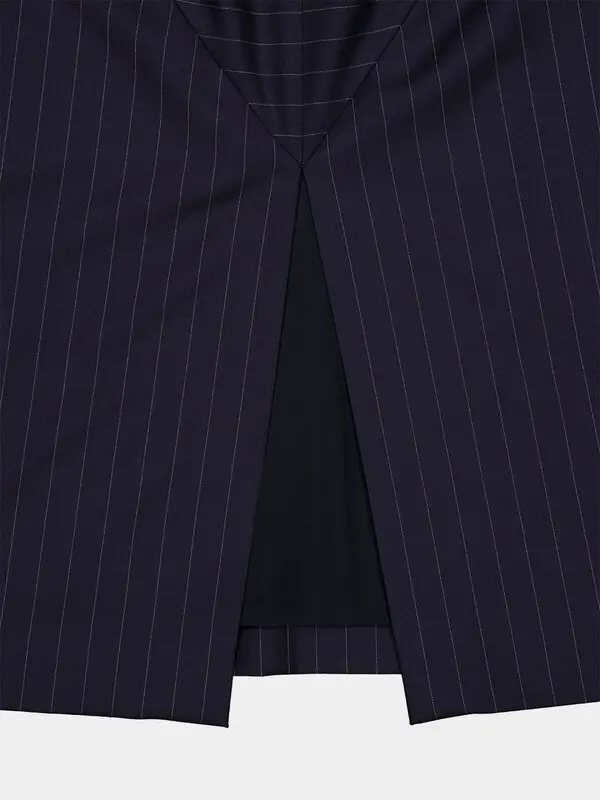 Givenchy Dark Navy Wool Midi Skirt