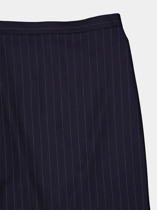 Givenchy Dark Navy Wool Midi Skirt