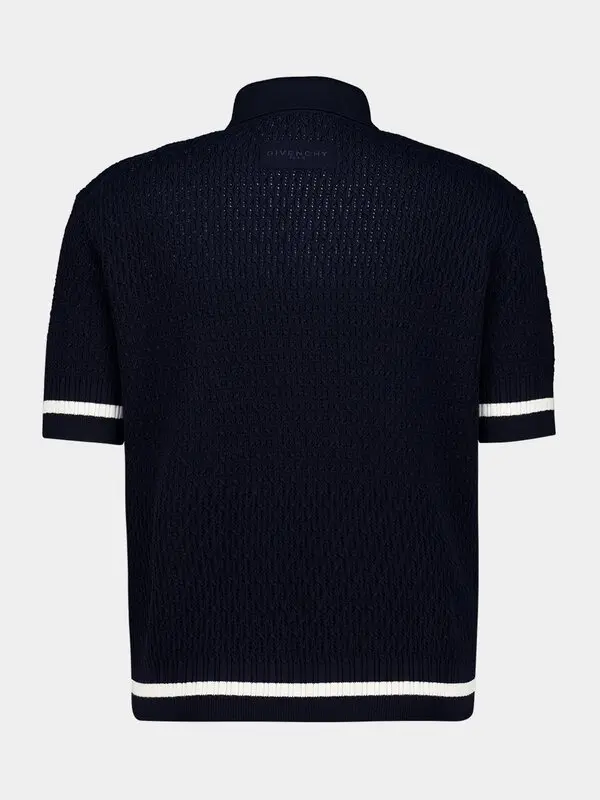 Givenchy Night Knit Polo With Paris Embroidery