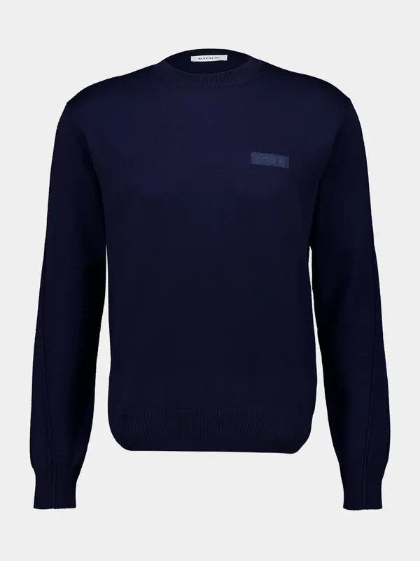 Givenchy Merino Wool Crewneck Sweater - Blue