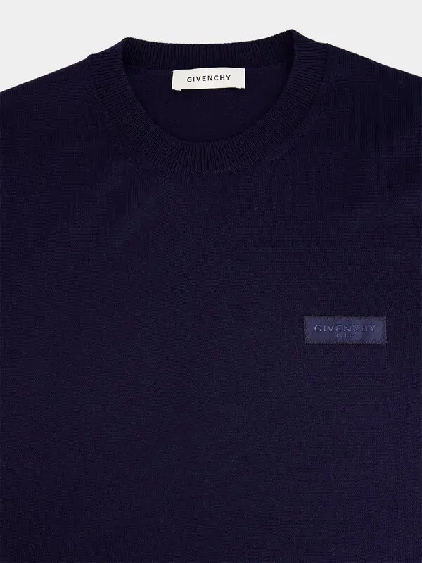 Givenchy Merino Wool Crewneck Sweater - Blue