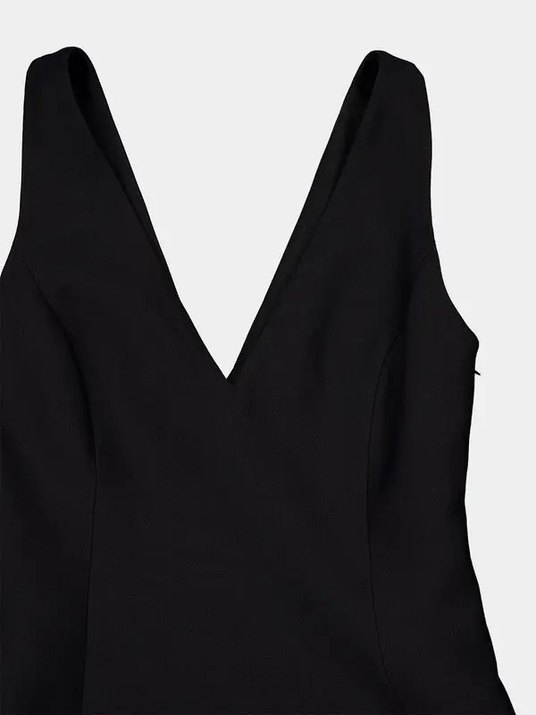 Valentino Garavani Crepe Couture Midi Dress With Lace Trim - Black