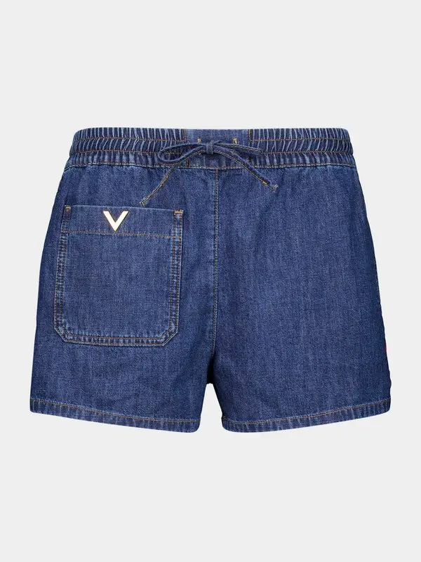 Valentino Garavani Denim Shorts - Blue