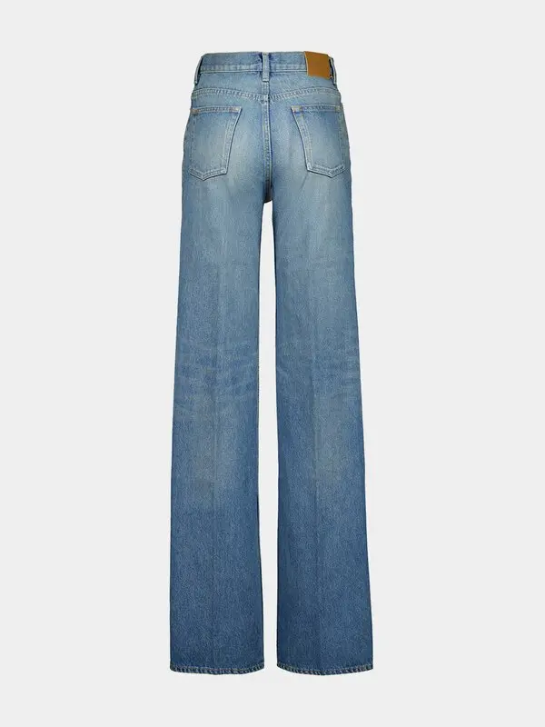 Saint Laurent Yves" Flared Jeans In Midi Denim