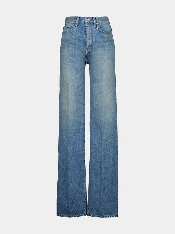 Saint Laurent Yves" Flared Jeans In Midi Denim