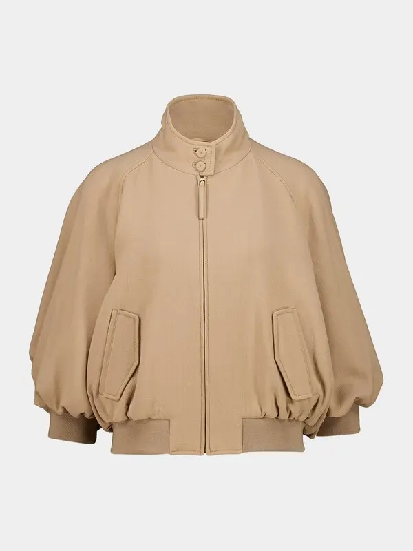 Gabriela Hearst Cropped Wool Jacket - Beige