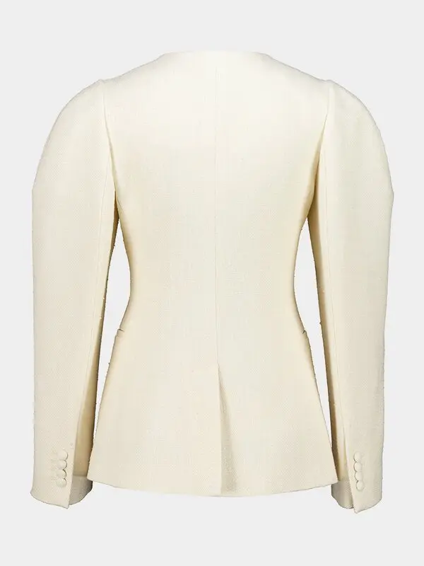 Gabriela Hearst Ivory Silk Daelan Single-breasted Jacket - White