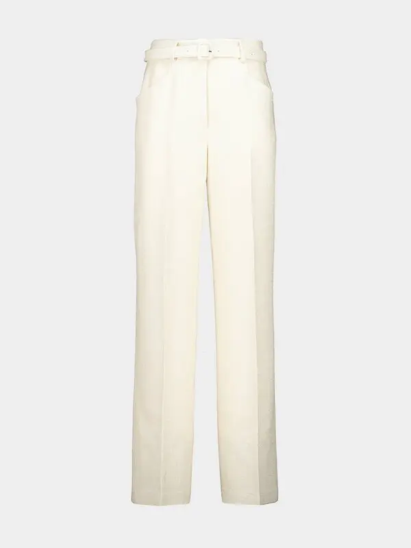 Gabriela Hearst Ivory Silk And Virgin Wool Norman Tailored Trousers - White