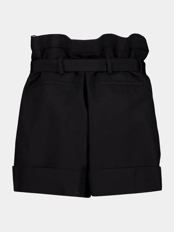 Saint Laurent Mohair And Wool Tailored Paperbag Shorts