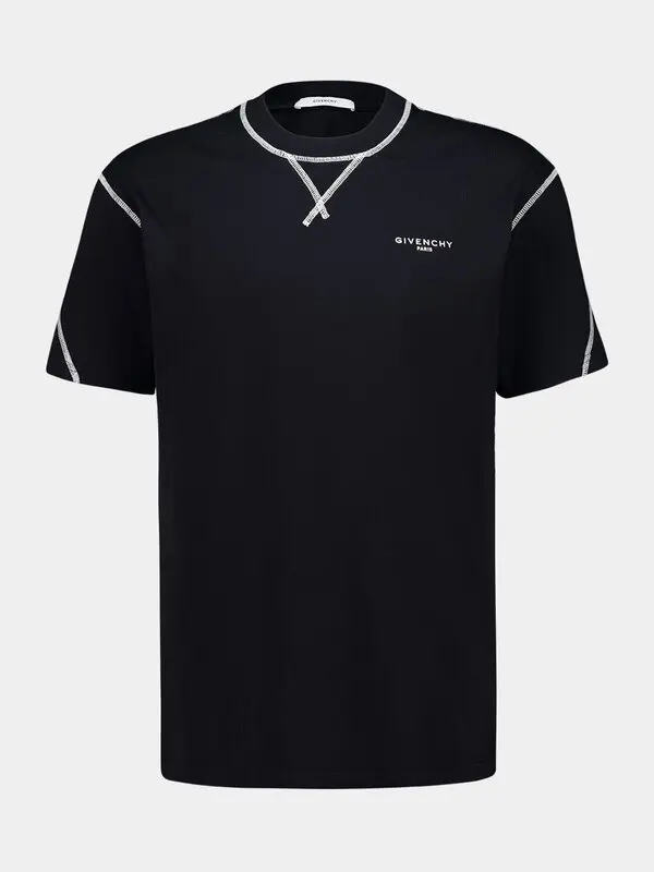 Givenchy Cotton T-shirt With Contrast Stitching - Black