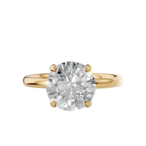 AYA FINE JEWELRY Solitaire Round Lab Diamond Engagement Ring In 14 Kt Gold - Yellow