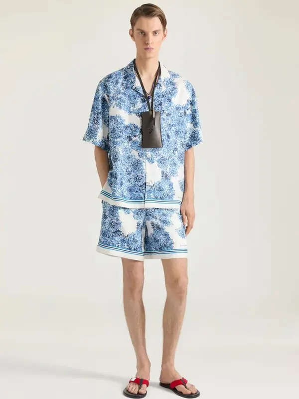 Givenchy Silk Shirt With Pompom Print - Blue