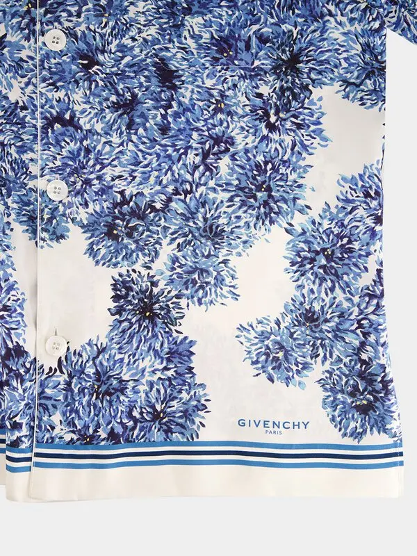 Givenchy Silk Shirt With Pompom Print - Blue