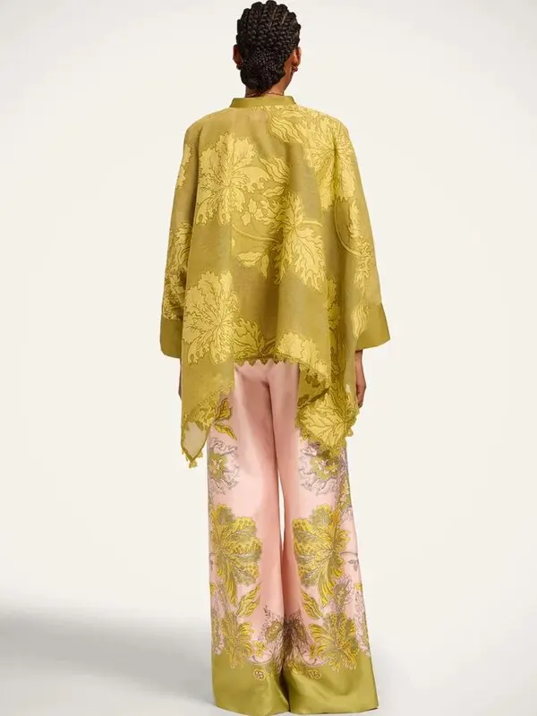 La DoubleJ Swathe Placée Silk Twill Palazzo Pants - Multicolour